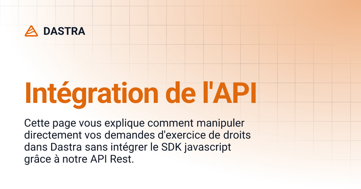 Intégration de l'API | DASTRA